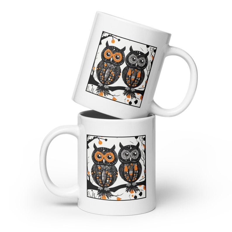 Fall Halloween Cute Owls Coffee Tea Gift Mug - Walmart.com