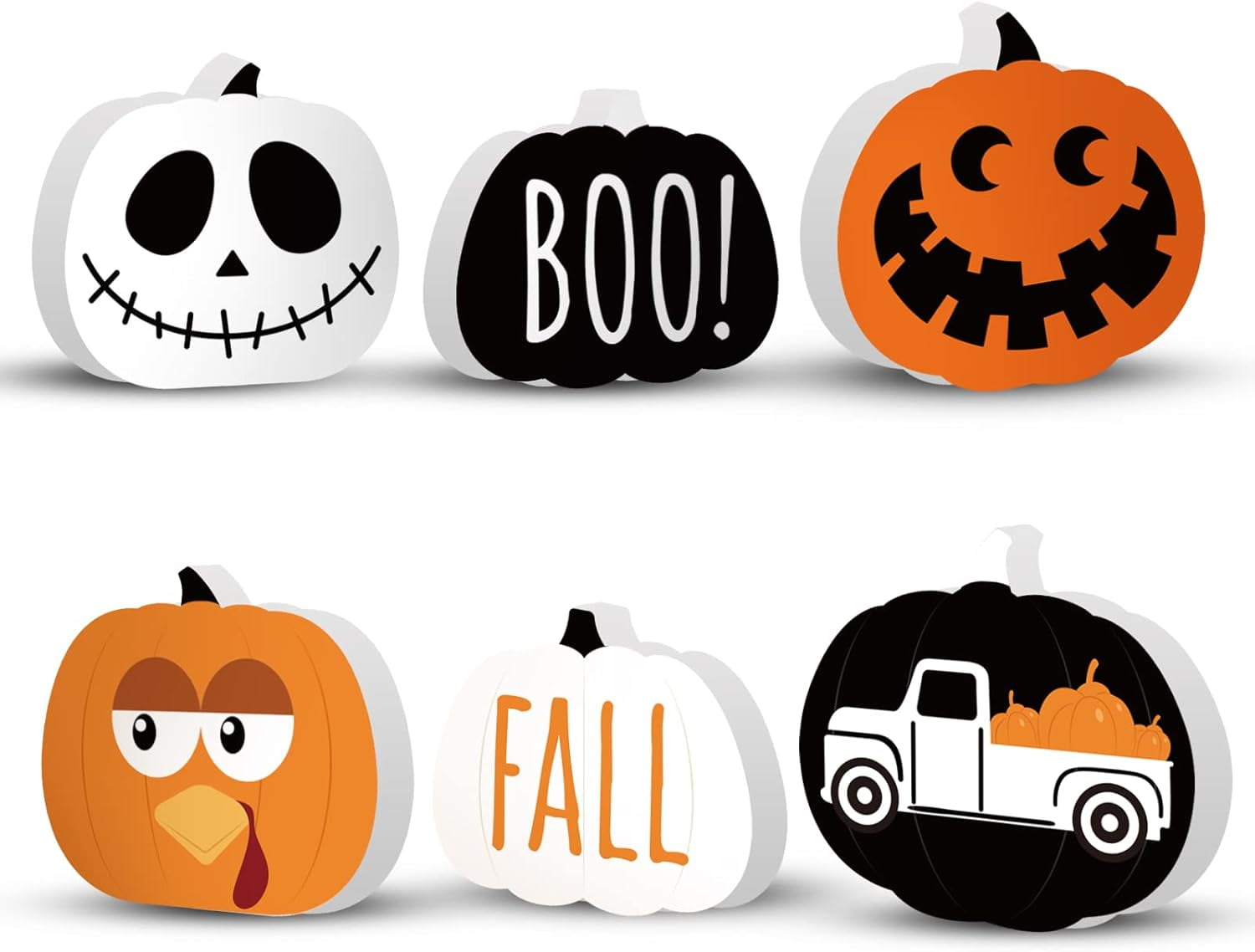 Fall Halloween Table Decorations Indoor, 3ct Reversible Halloween ...