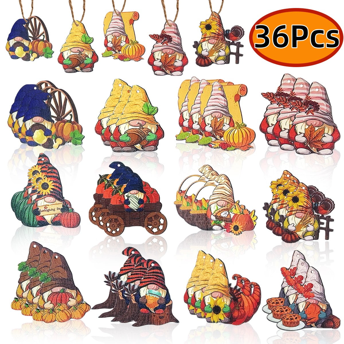 Fall Gnomes Hanging Ornaments, Autumn Wood Hanging Pendant Decoration ...