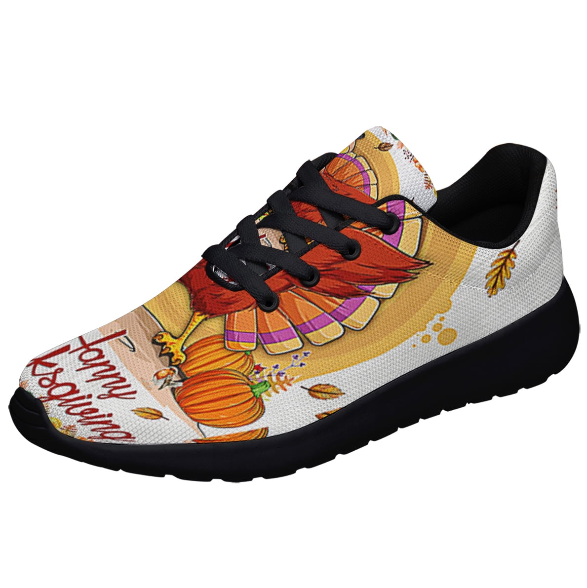 Fall Happy Thanksgiving Happy Turkey Shoes Sneakers Black Size 10 ...