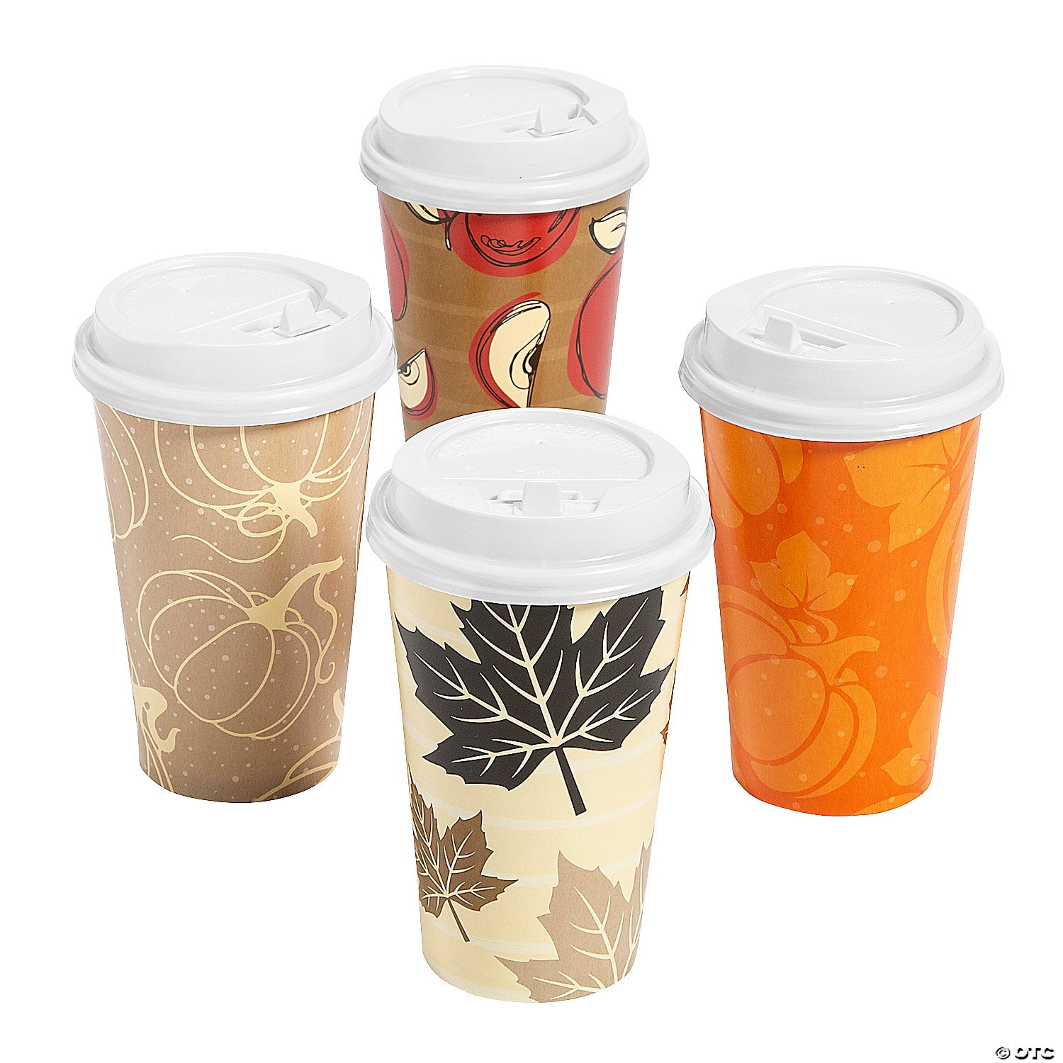 Seasonal Fall Harvest Design Paper Mugs for Hot & Cold Beverages – 12 ...
