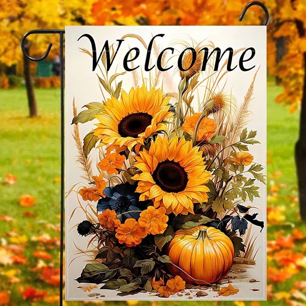 Fall Harvest Garden Flag 12 x 18 inch Double Sided Outside decorations ...