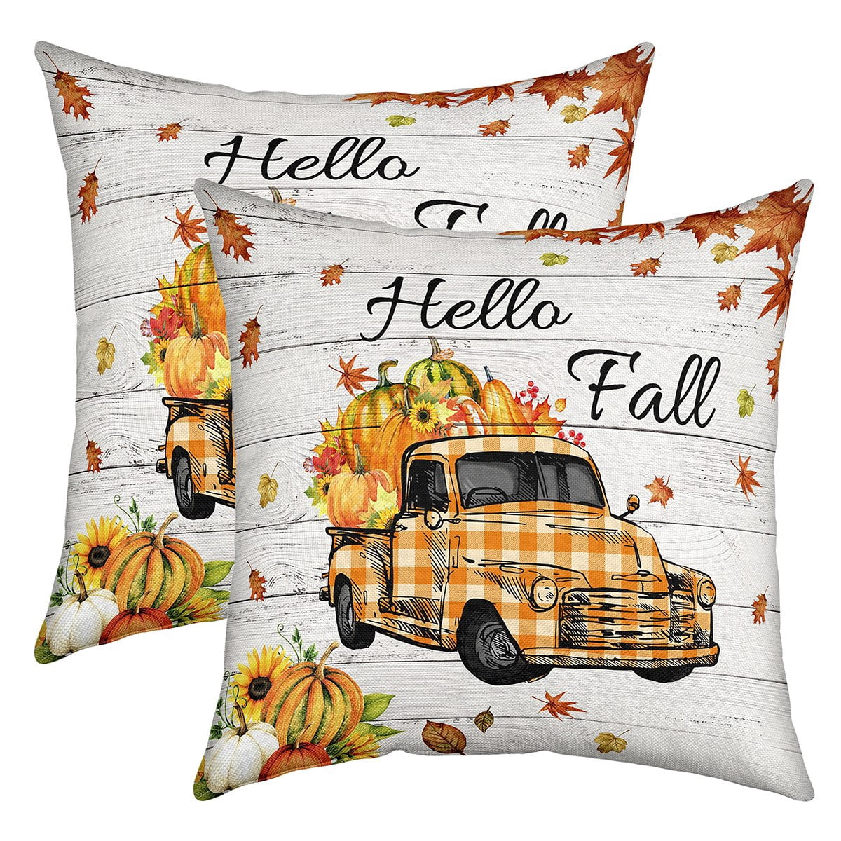 Fall Harvest Pillow Covers,Autumn Thanksgiving Cushion Cases 24x24 inch ...