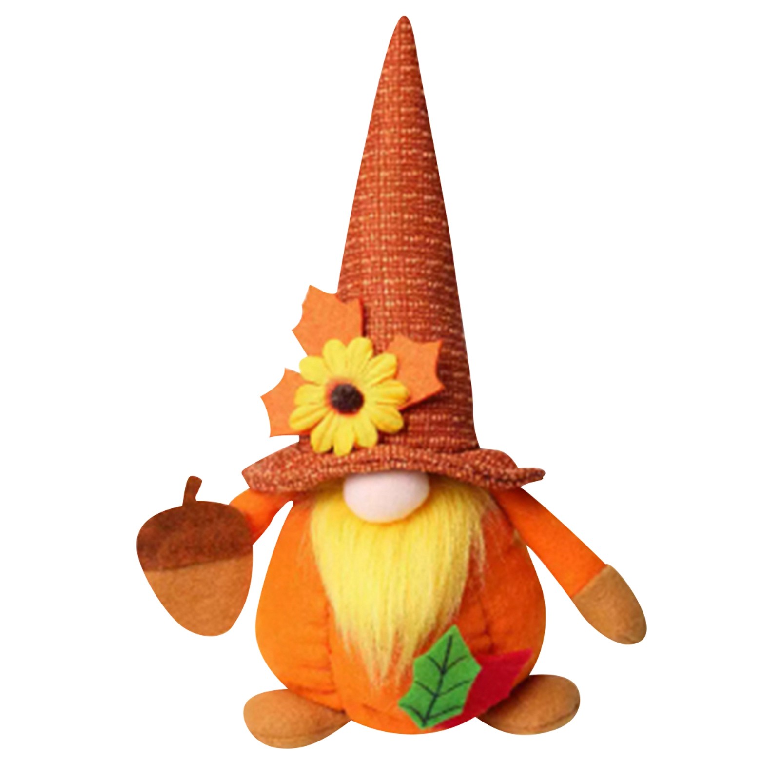 Fall Harvest Plush Figurines with Pumpkin & Maple Leaf - Cute Doll ...