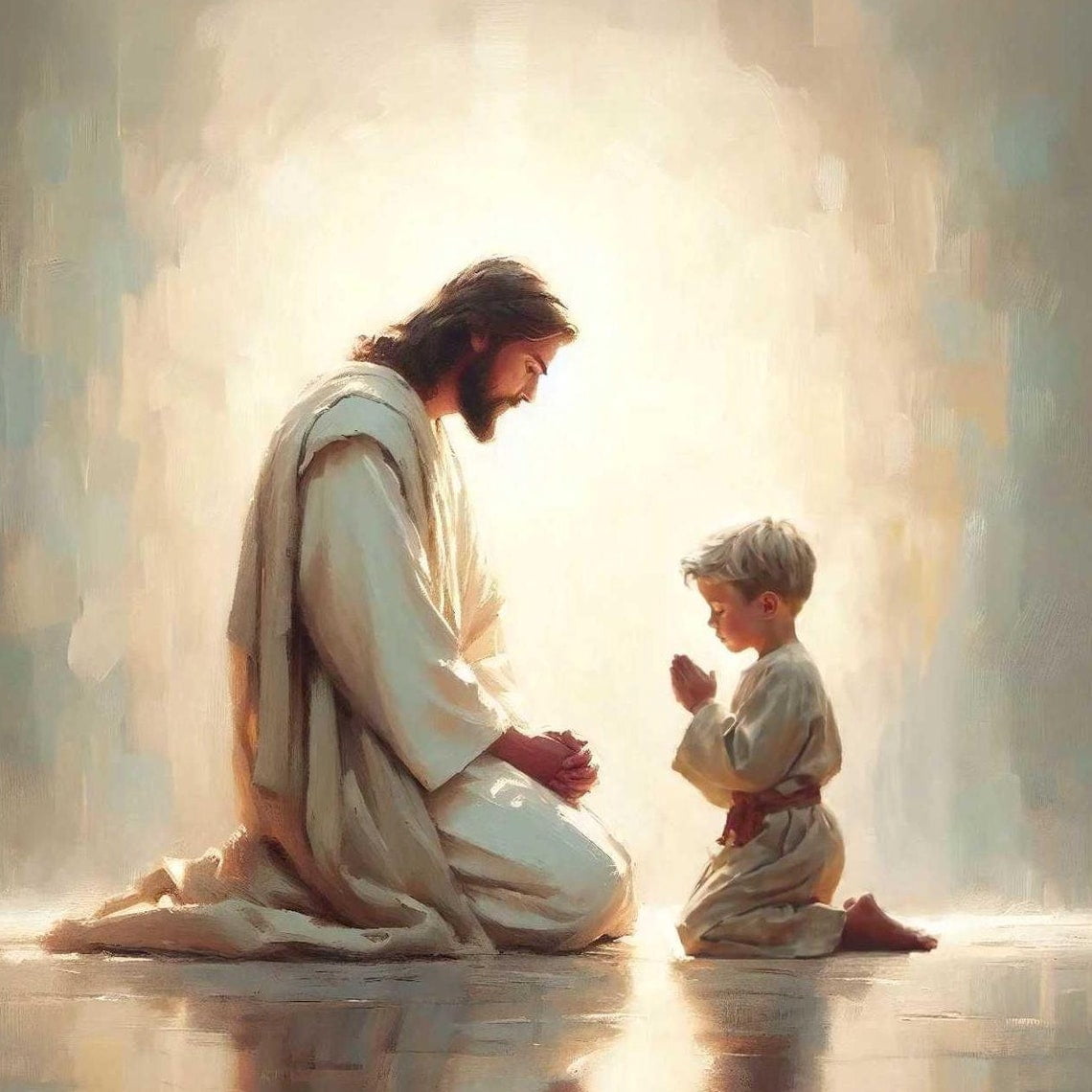 Find The Savior, Christ With Boy, Christ Painting, Bible Painting ...