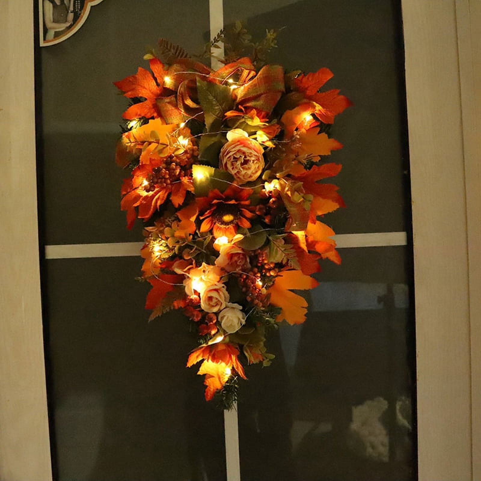 Fall Harvest Swag for Front Door, Artificial Fall Swag Fall Wreath ...