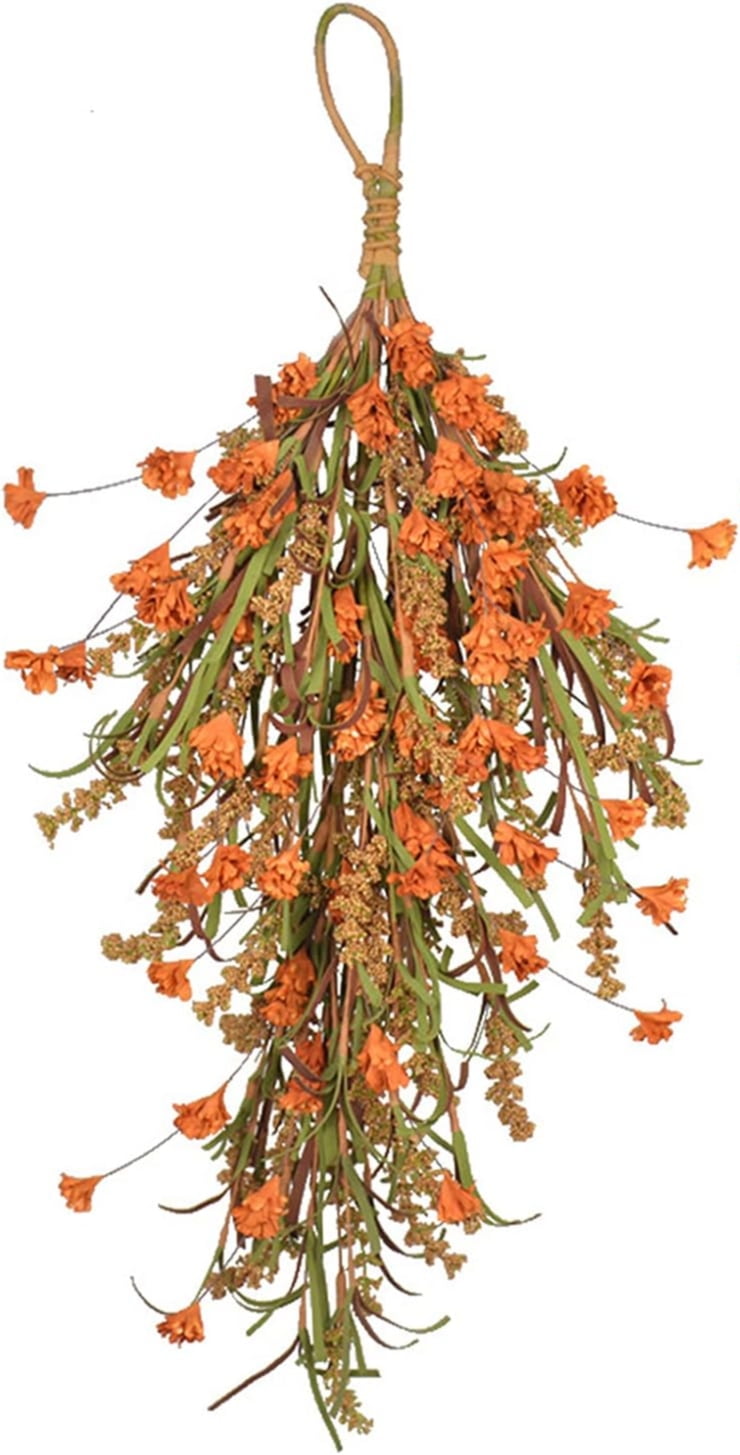 Fall Harvest Teardrop Swag, 25.2In Artificial Fall Wheat Ears Swag ...