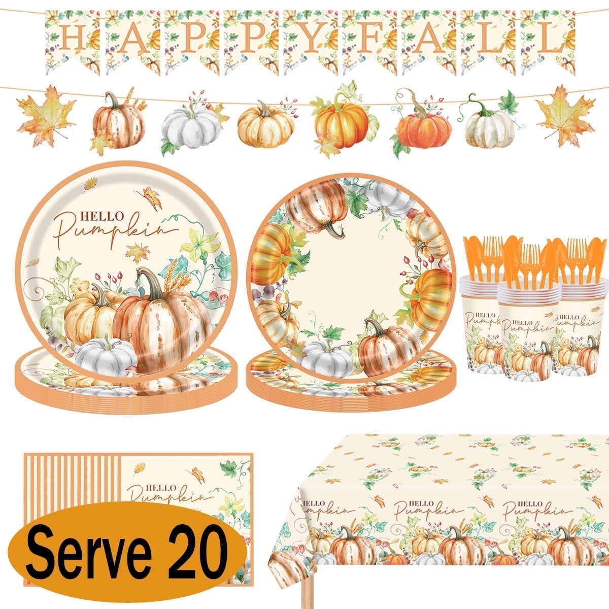Fall Harvest Thanksgiving Paper Plates for Party Supplies Decoration ...