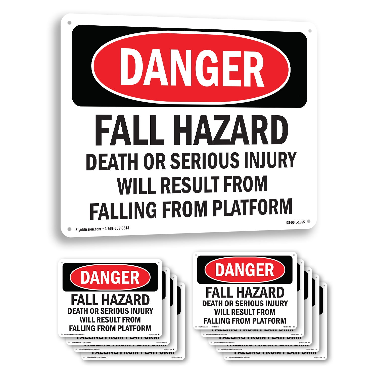 Fall Hazard Falling From Platform OSHA Danger Aluminum Sign 18 Inch x ...