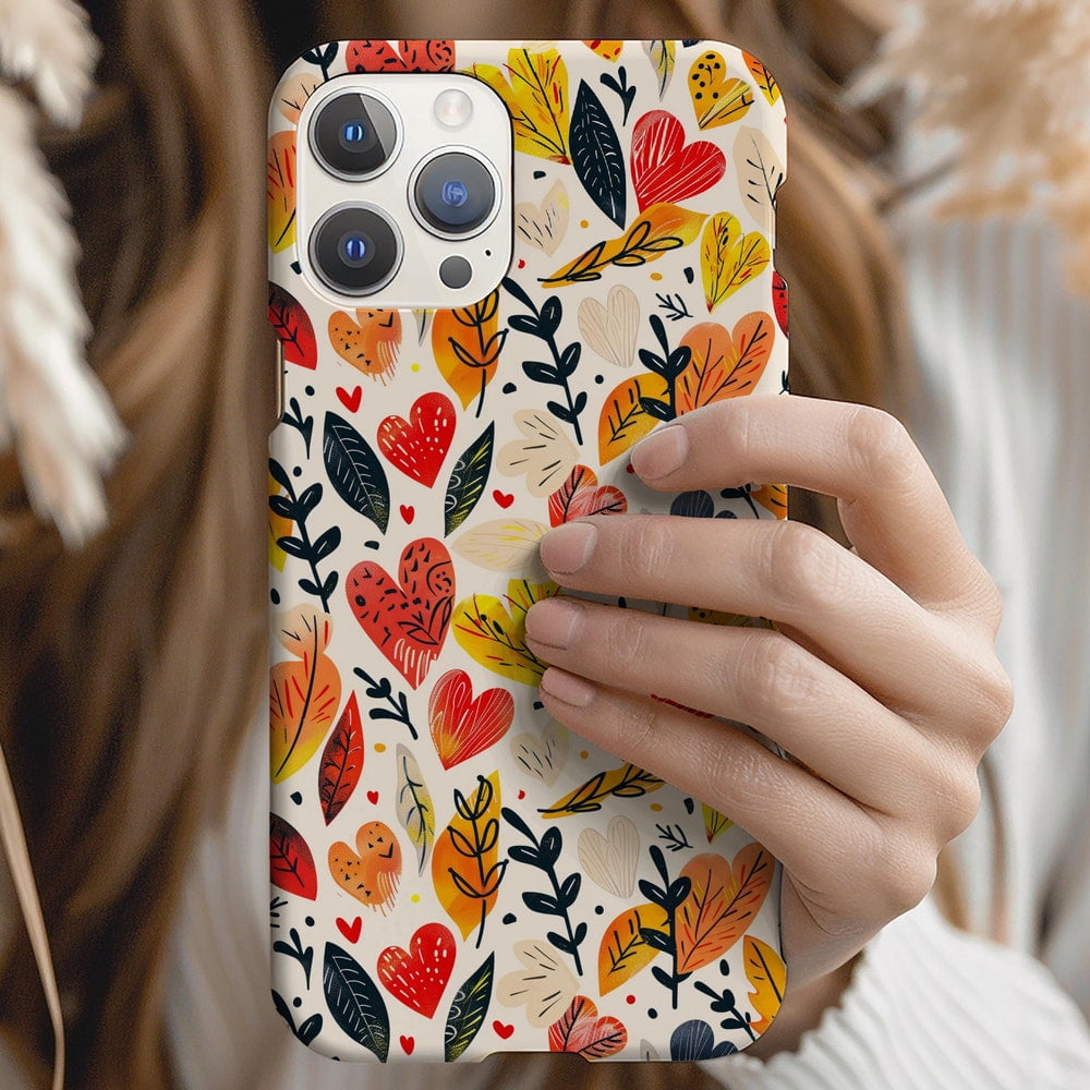 Fall Hearts Leaves Cottagecore Tough Phone Case for 17 16 15 14 13 12 ...