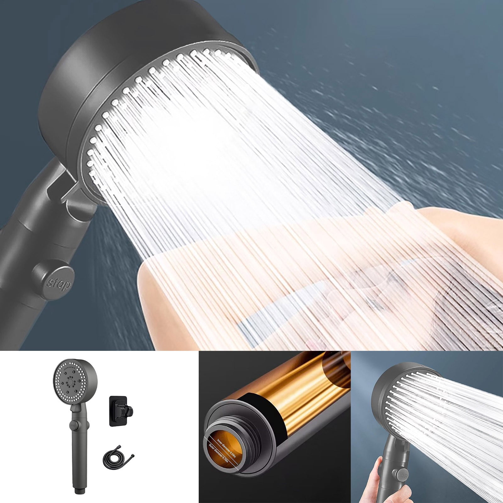 Fall Home Tools Shower Head With Handheld High Pressure 8 Spray Modes ...