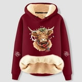 Fall Hoodie For Women Funny Cow Print Casual Loose Fit Comfort ...