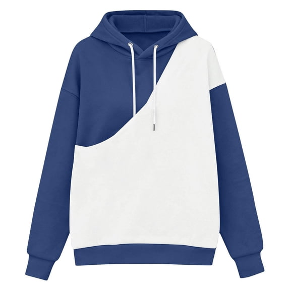 Fall Hoodie for Women Unisex Color Block Fuzzy Pet Kangaroo Pocket ...