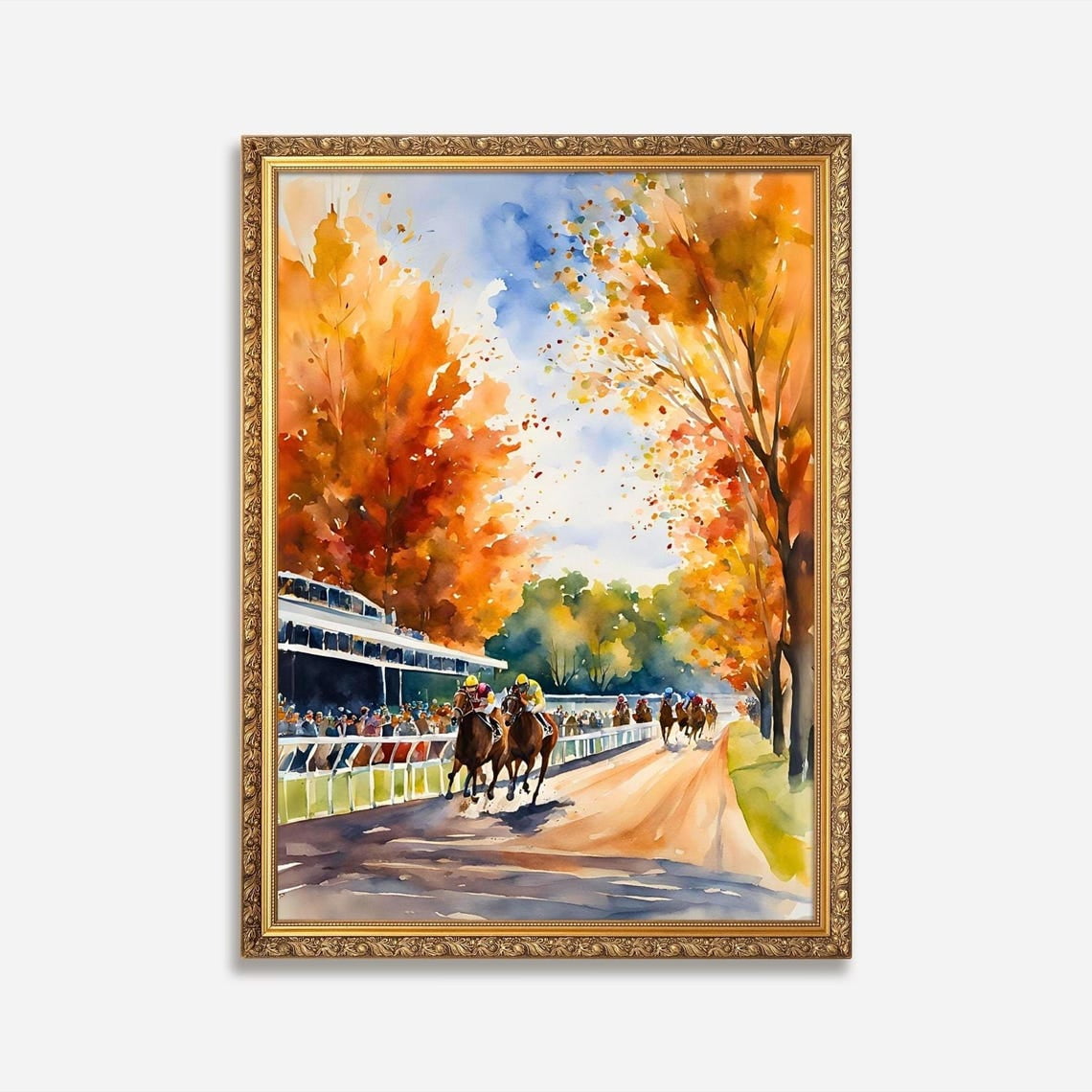 Fall Horse Racing, Lovely Autumn Racetrack Poster Jpg, Fall Foliage ...