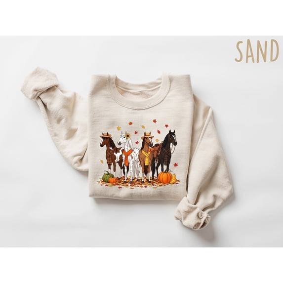 Fall Horse Sweatshirt, Horse Crewneck Sweatshirt, Horse Lover Gift ...