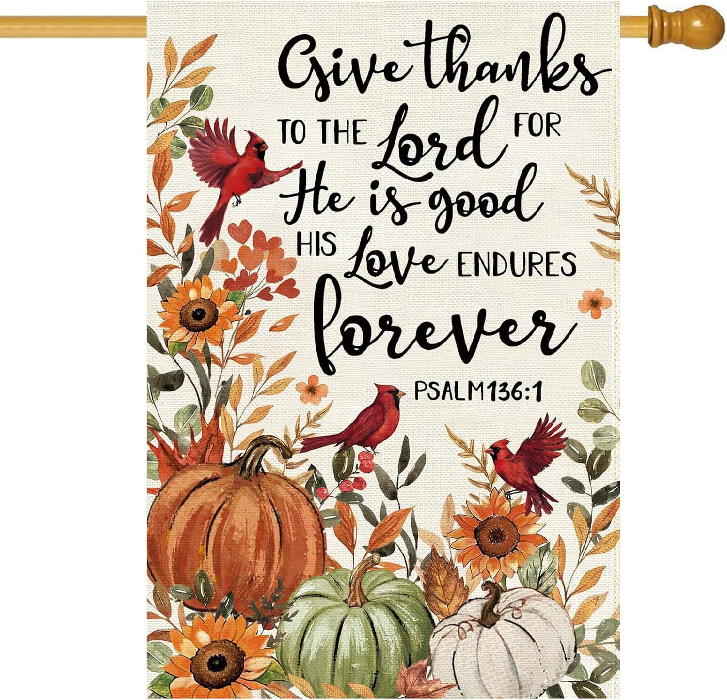 Fall House Flag 28x40 Inch Double Sided,Fall Cardinal Pumpkin ...