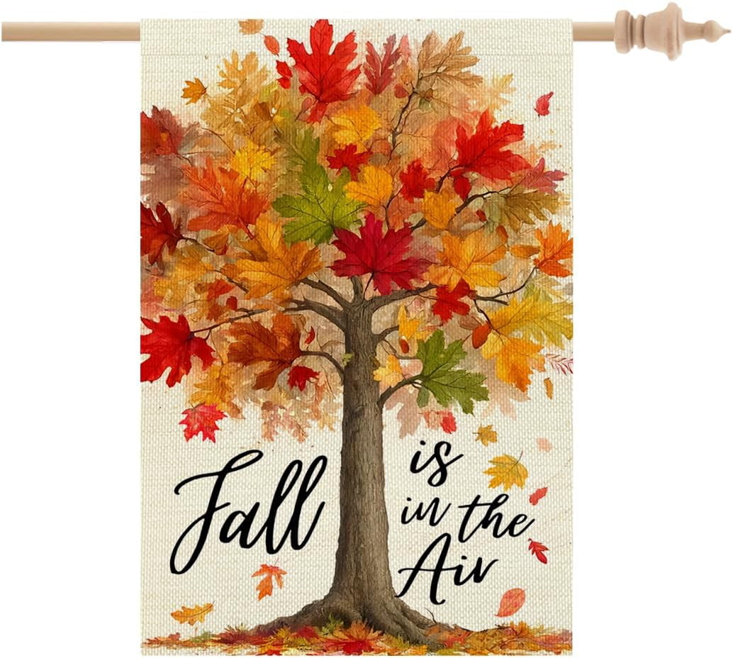 Fall House Flag 28x40 Inch Double Sided for Outside Large Burlap Autumn ...