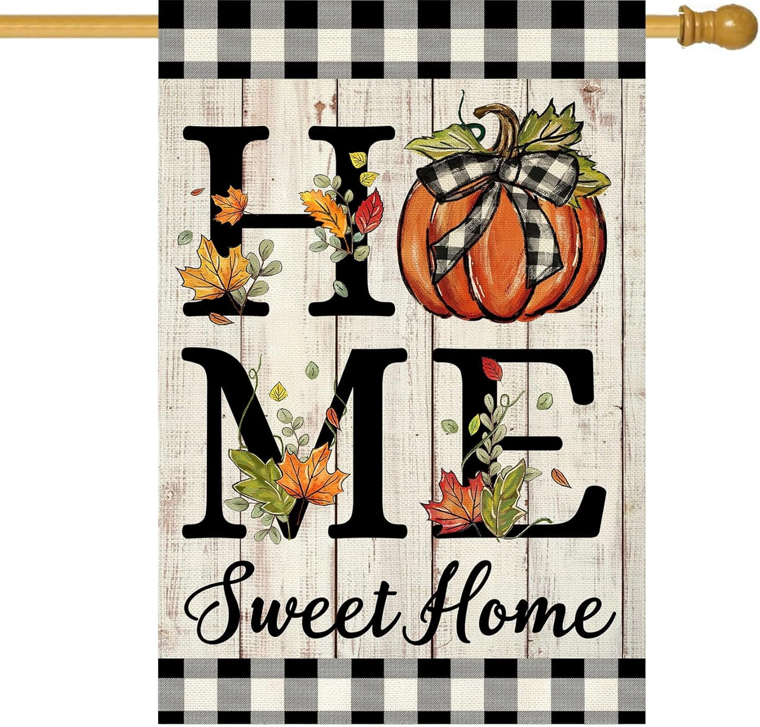 Fall House Flag, Flags 28x40 Inch Double Sided Pumpkins Home Sweet Home ...