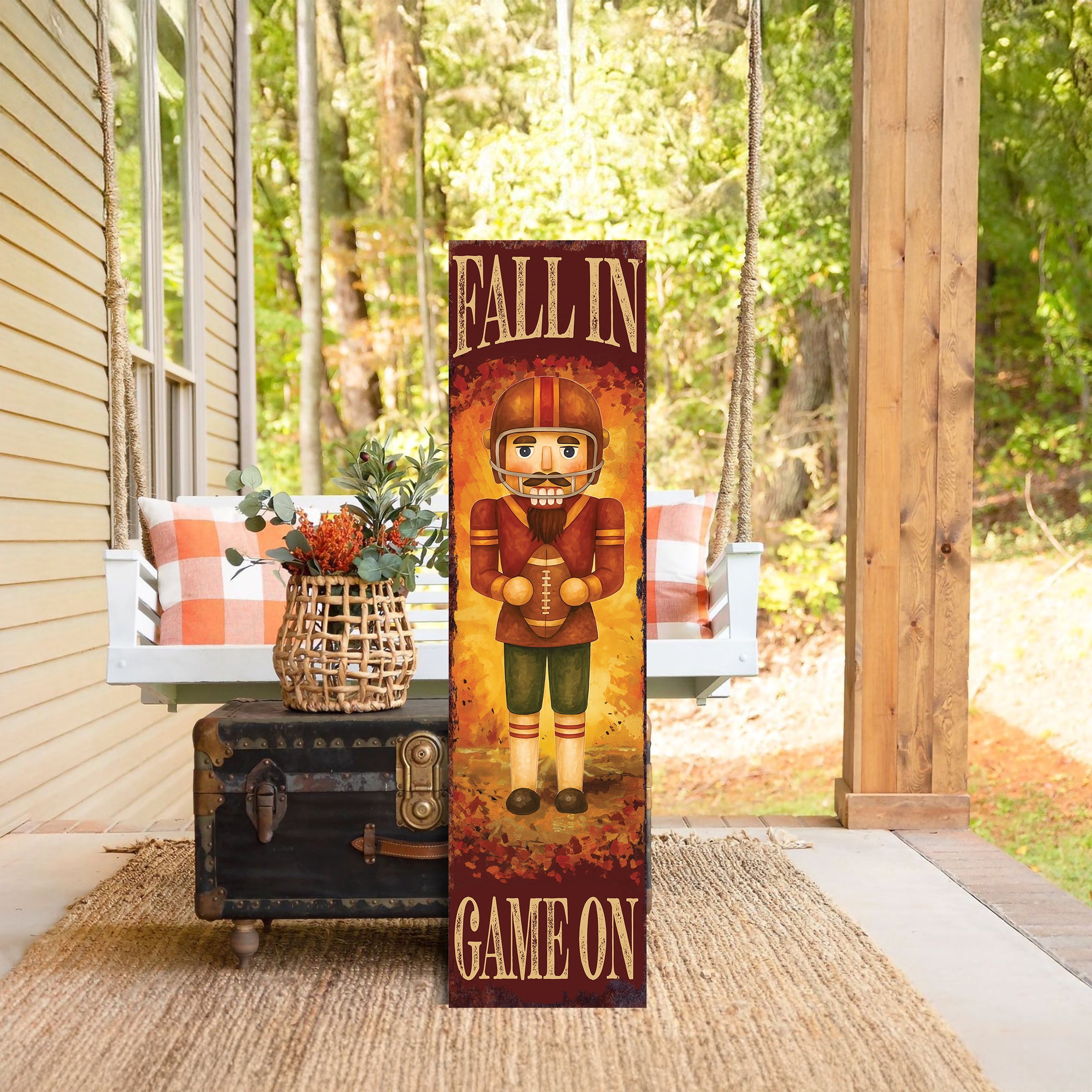 Fall In Game On Porch Sign – Football Nutcracker Fall Decor, UV Printed ...