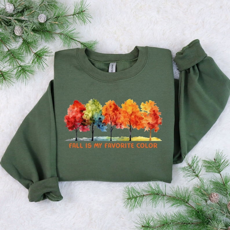 Fall Is My Favorite Color Sweatshirt, Cozy Autumn Crewneck, Fall Leaves ...