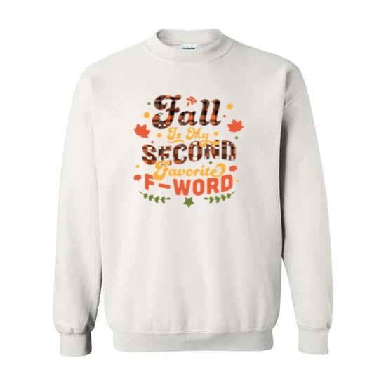 Fall Is My Second Favorite F Word Plaid Funny Autumn Leaves Quote ...