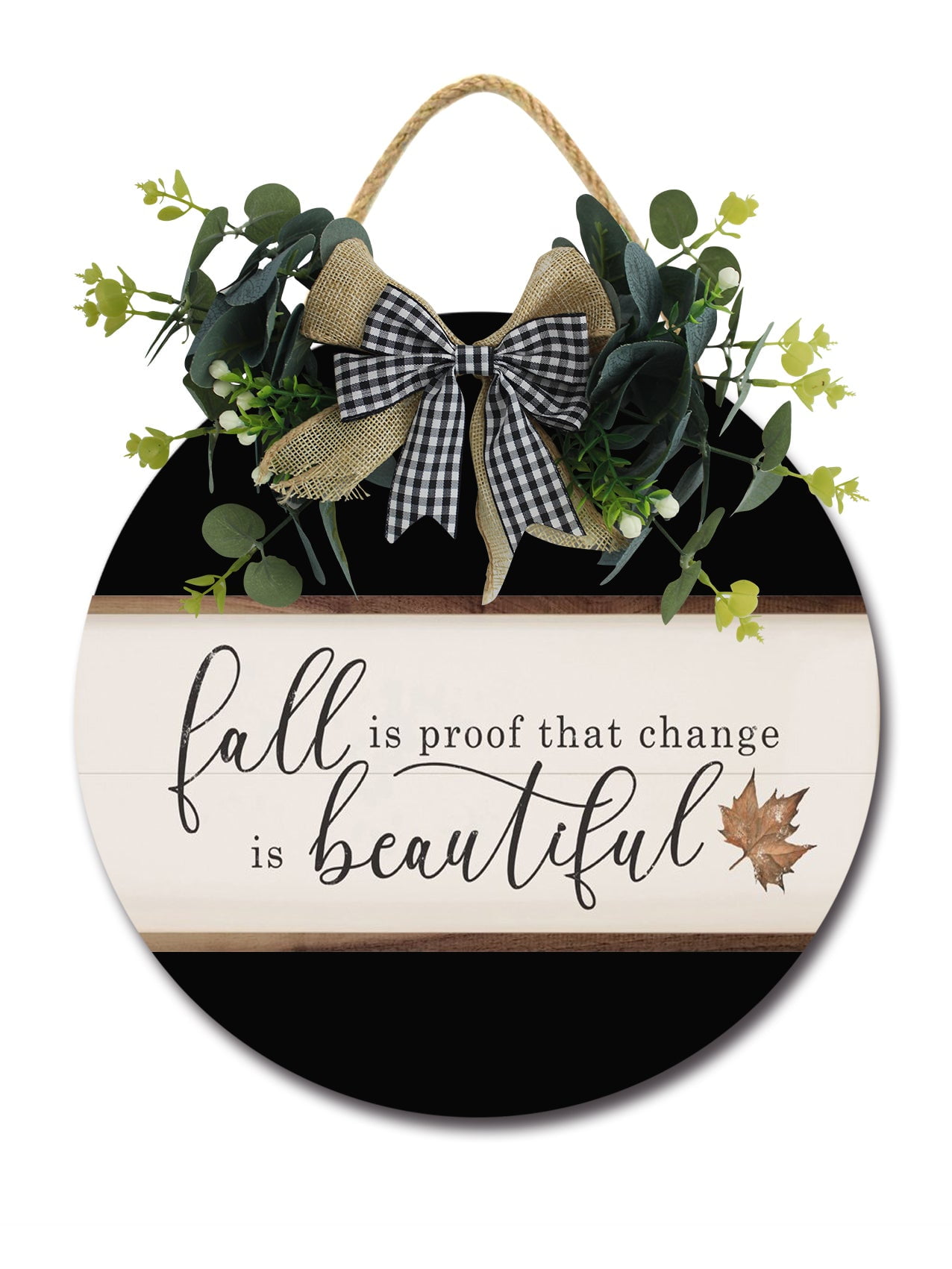 Fall Is Proof That Change Is Beautiful Door Sign Home Decor Round Wood ...