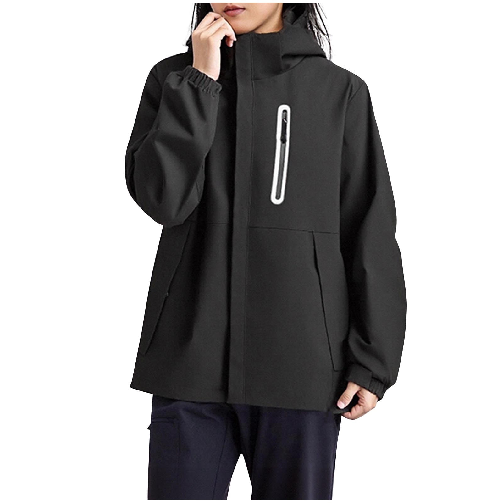 Fall Jackets for Women Plus Size New Womens Rain Jacket with Hood Zip ...