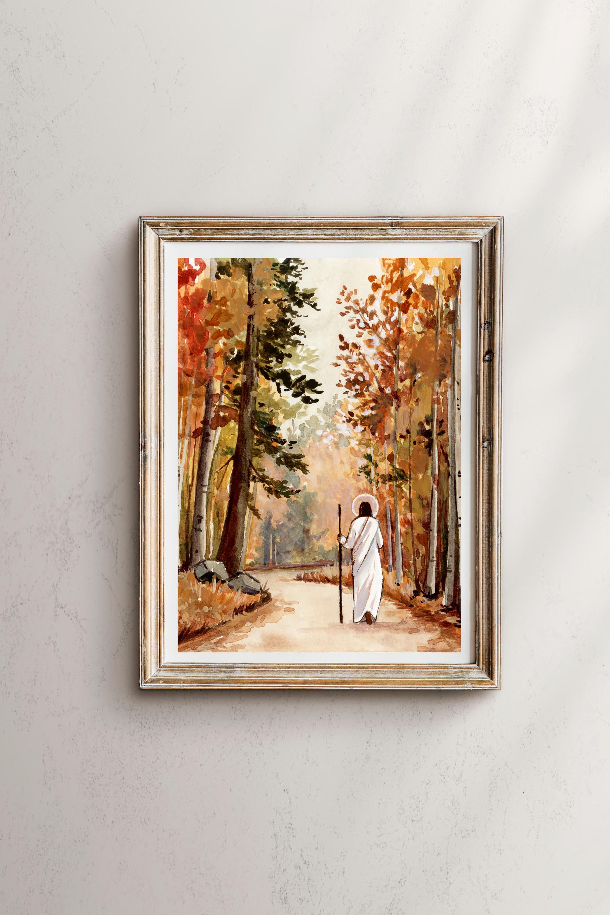 Fall Jesus Christ Art Print: 'He Is In Every Season' Warm Present ...