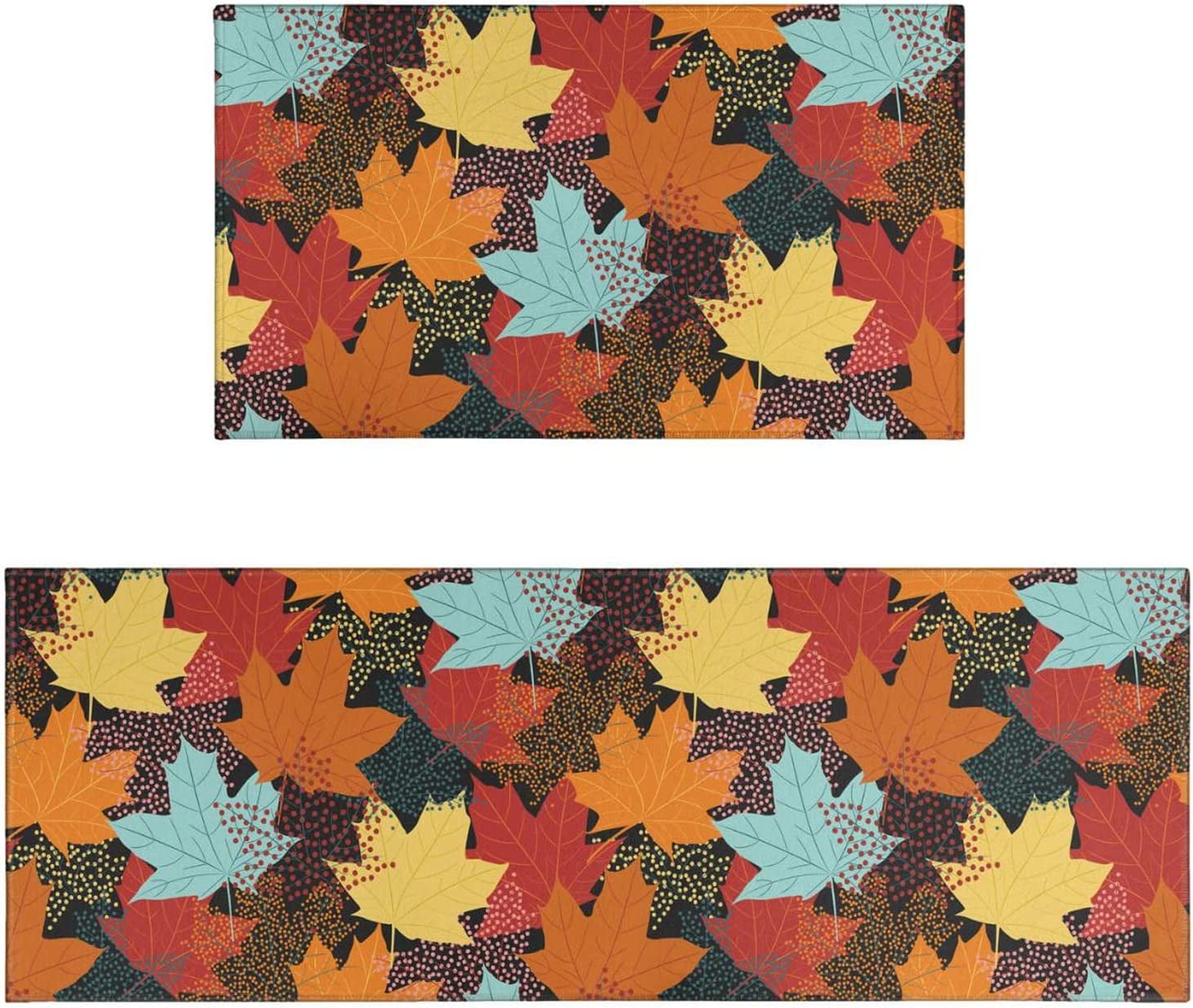 Fall Kitchen Comfort Anti Fatigue Rug Set 2 Piece, Washable Autumn ...