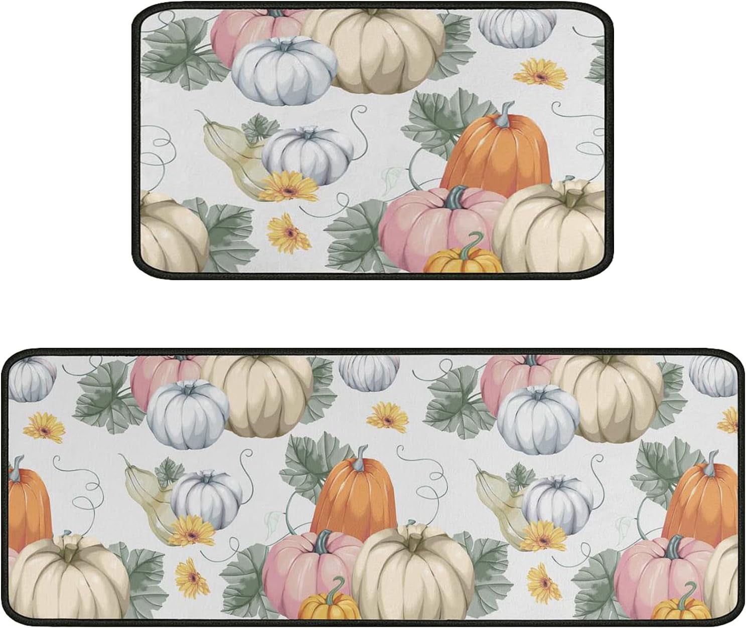 Fall Kitchen Rugs and Mats Sets of 2 Autumn Thanksgiving Kitchen mat ...