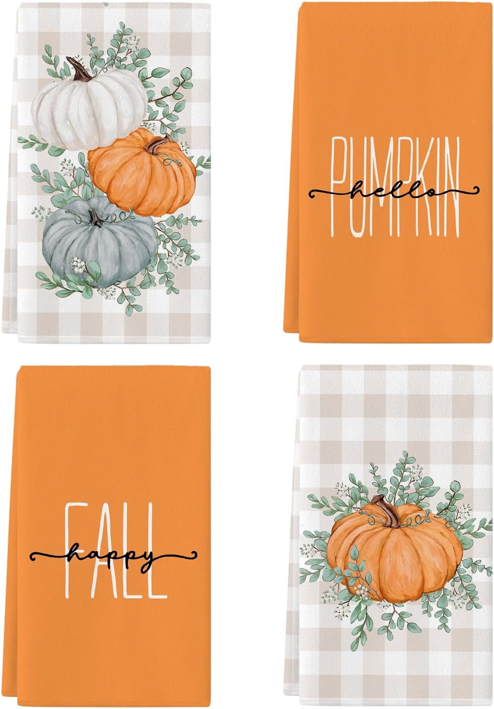 YIBAGA Fall Kitchen Towels Set of 4, Fall Decorations for Home Decor ...