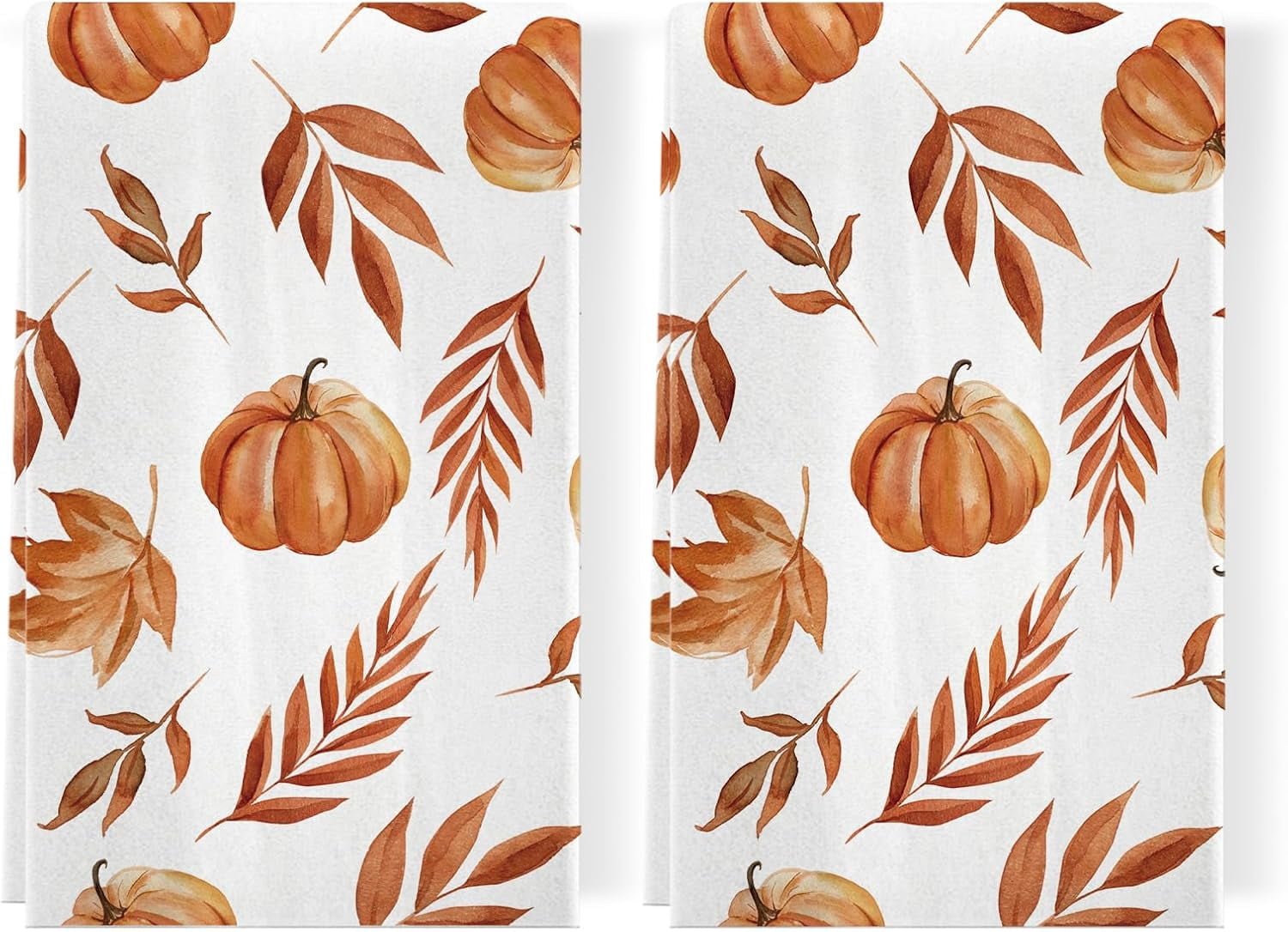 Fall Kitchen Towels Set of 2, Fall Leaves Pumpkin Dish Towels Farmhouse ...