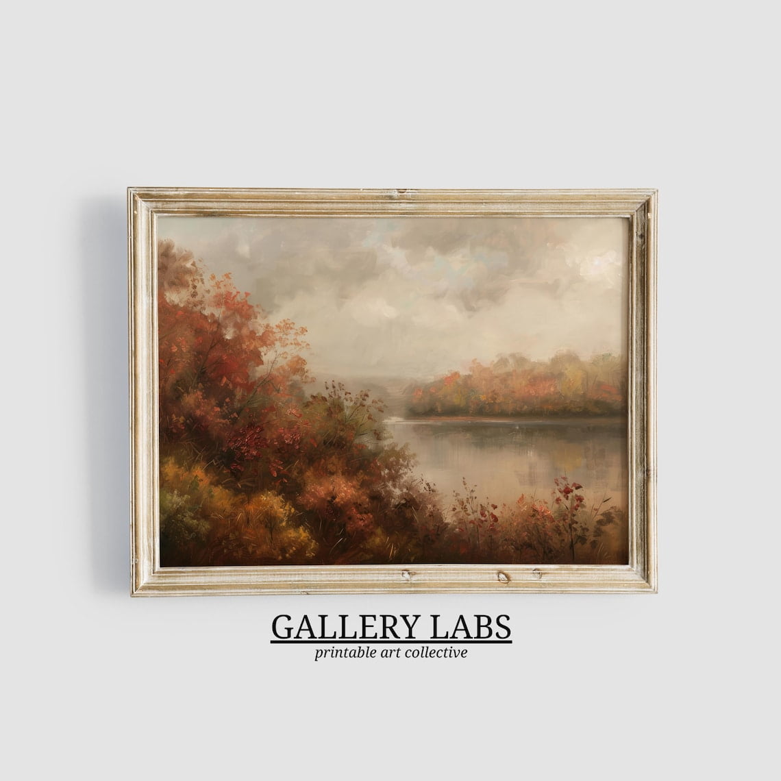 Fall Lake Landscape Print • Autumn Oil Painting • Farmhouse Wall Decor ...