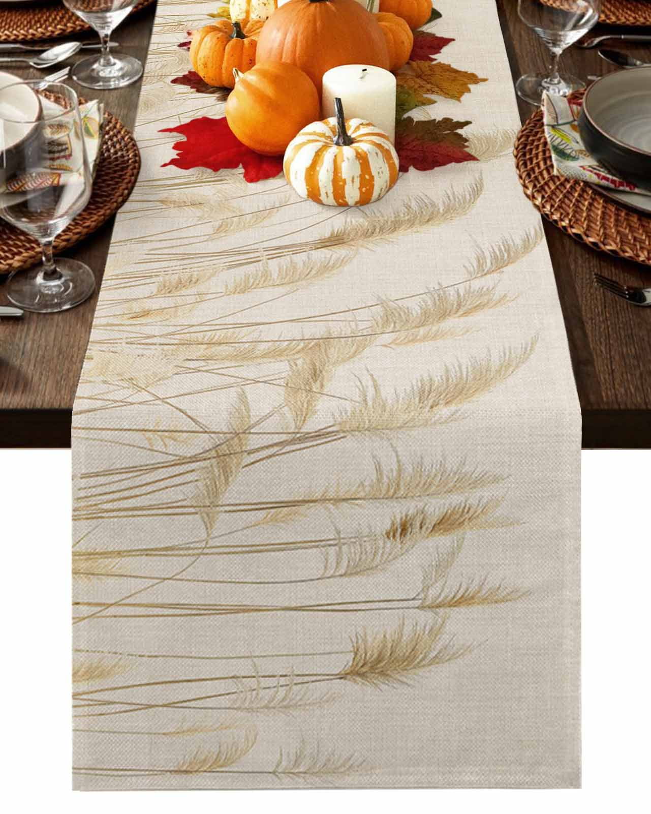 Fall Landscape Reed Pampas Grass Table Runner-70 Inch Long Autumn Plant ...