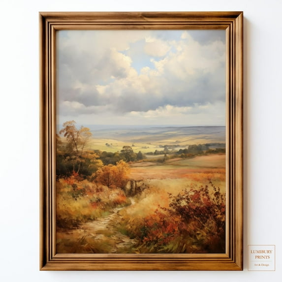 Fall Landscape Wall Art, Autumn Art Print, Rustic Country Art, Serene ...