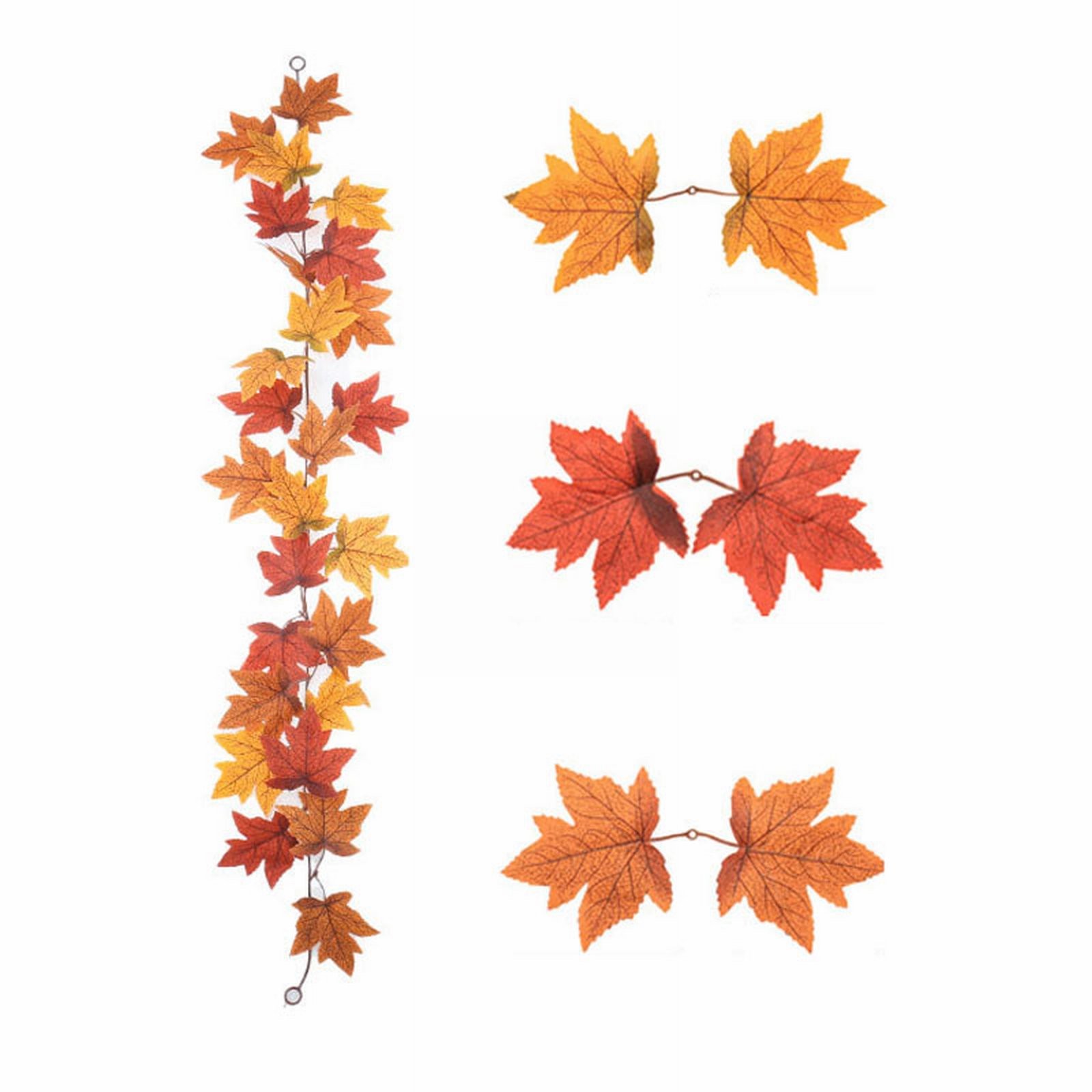 Fall Leaf Garland, Outdoor Fall Leaves Garland For Mantle, 40 Inch ...