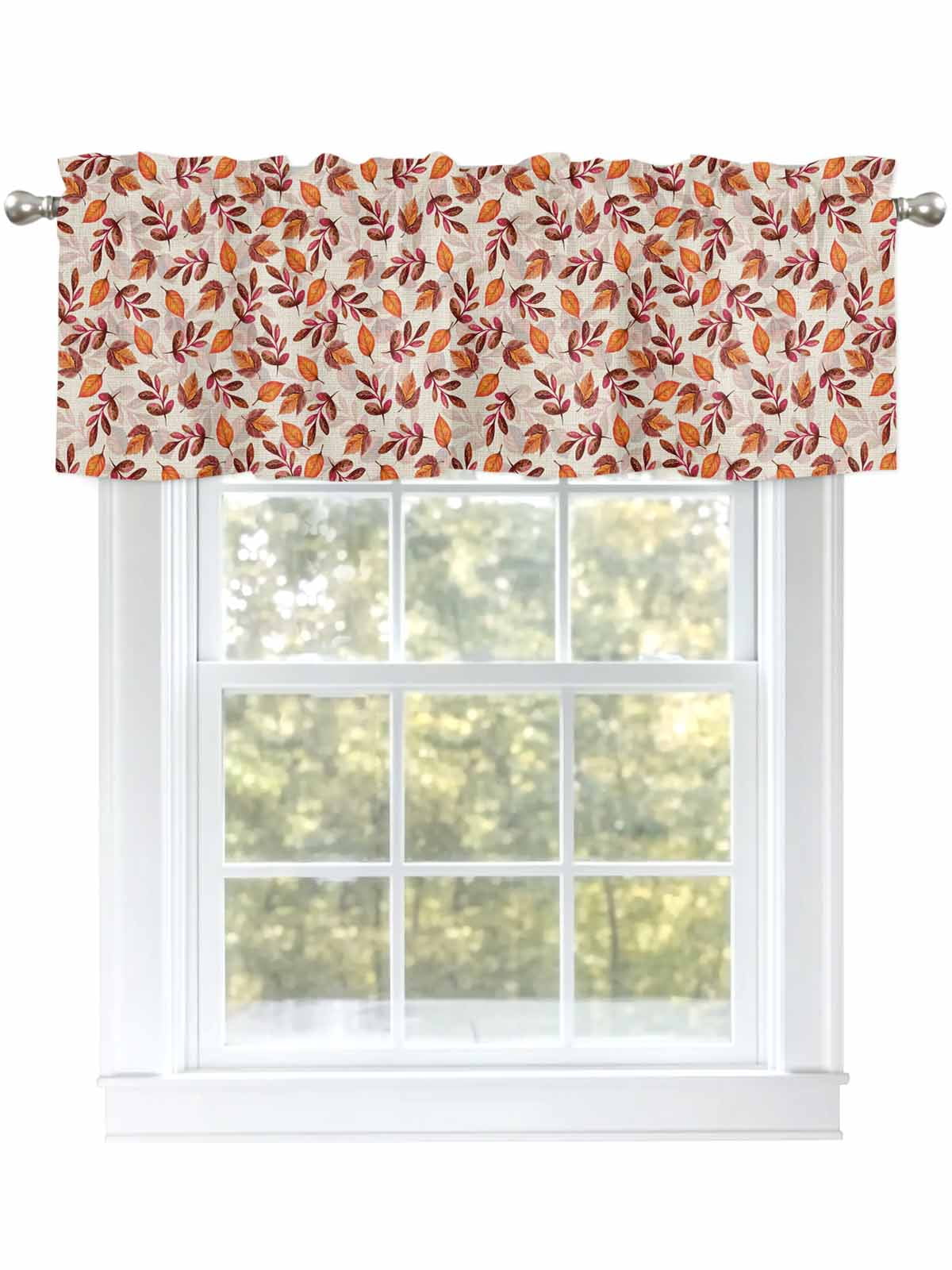 Fall Leaf Valances for Windows Watercolor Maple Leaves Autumn Plant ...