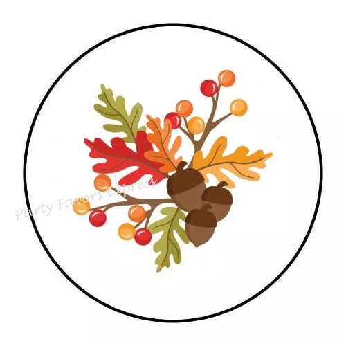 Fall Leaves & Acorns Sticker Party Favors Sticker Envelope Seals Labels ...