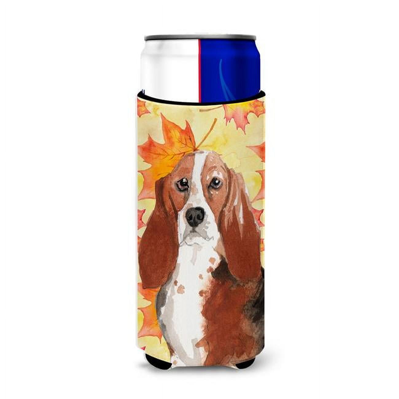 Fall Leaves Basset Hound Michelob Ultra Hugger for Slim Cans - Walmart.com