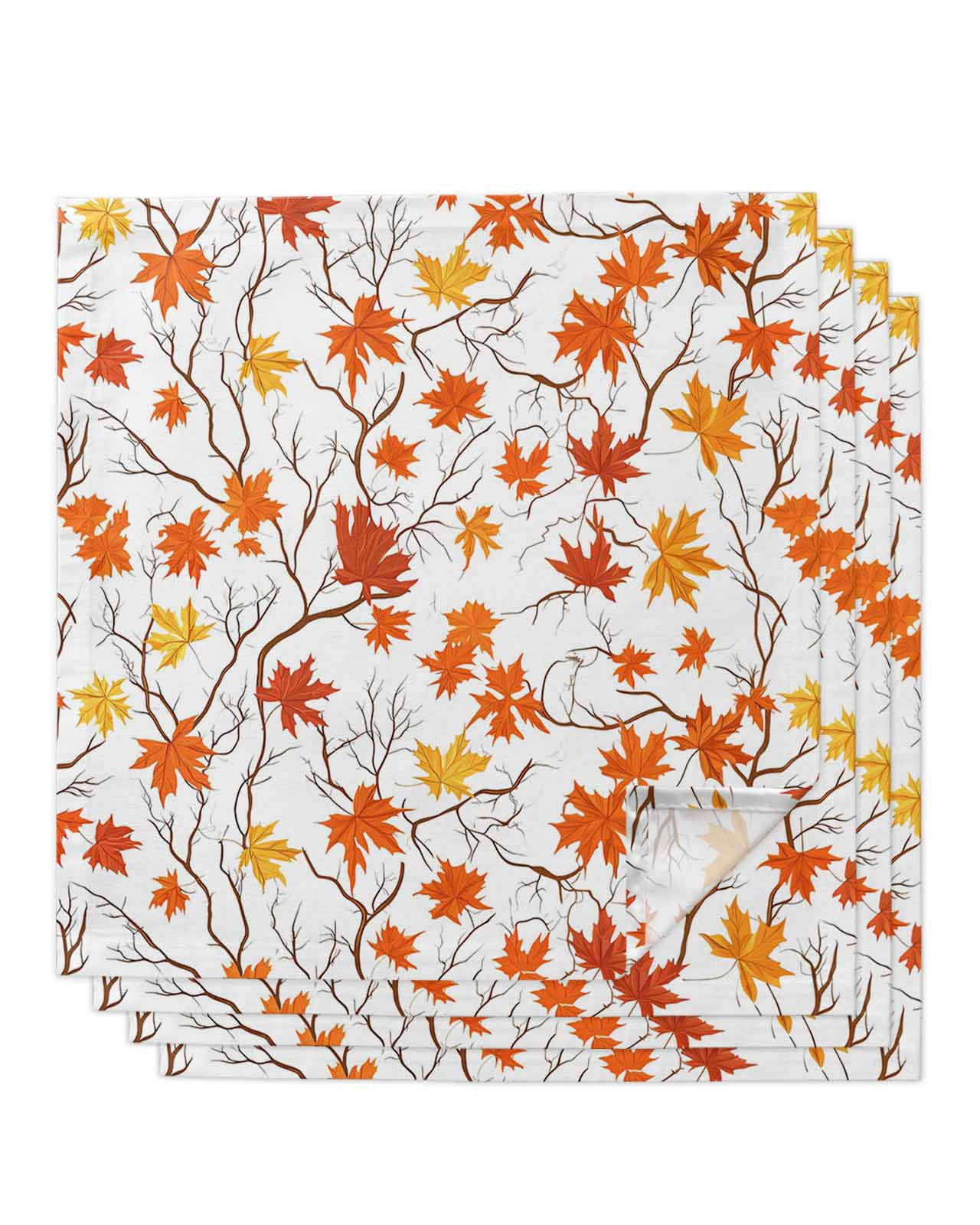 Fall Leaves Cloth Napkins Set of 4 Reusable Dinner Napkins ...
