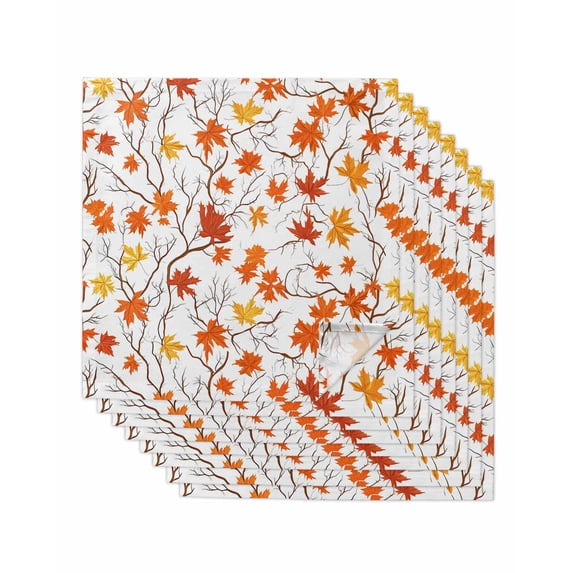 Fall Leaves Cloth Napkins Set of 8 Reusable Dinner Napkins ...