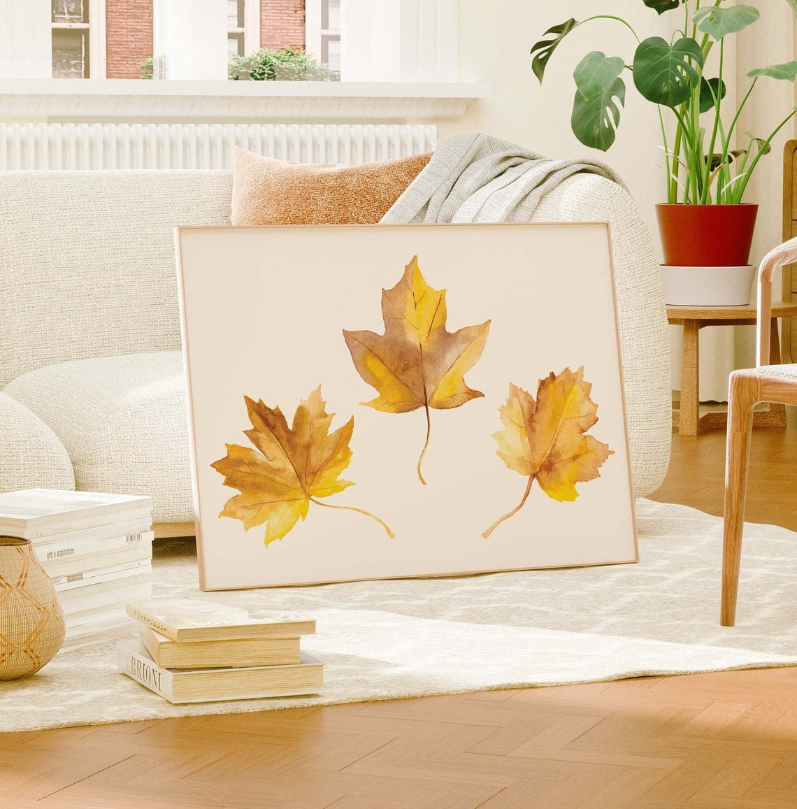 Fall Leaves Design2 Poster Thanksgiving Wall Art Friendsgiving Autumn ...