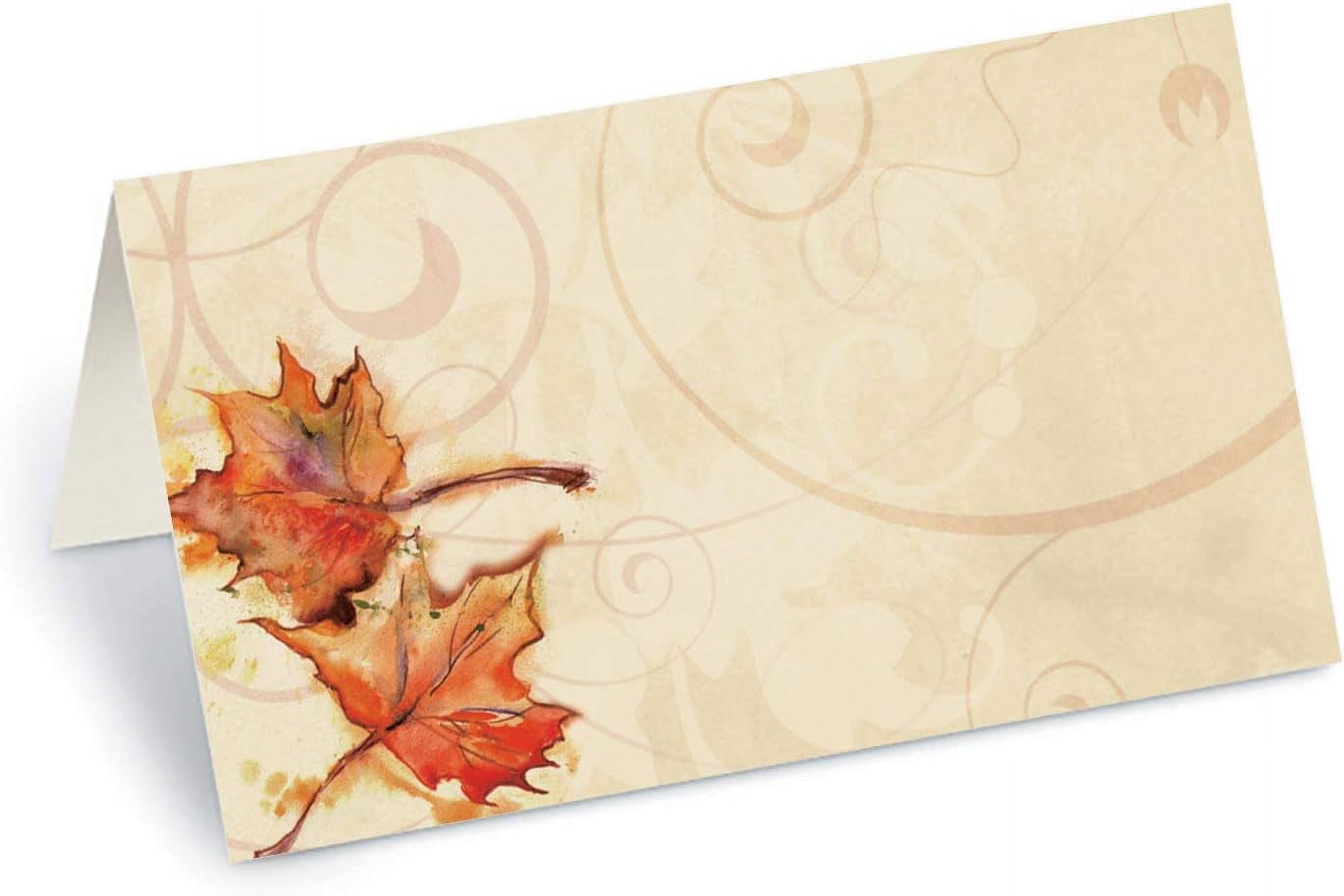 Fall Leaves Folded Place Cards, 100 Count - Walmart.com