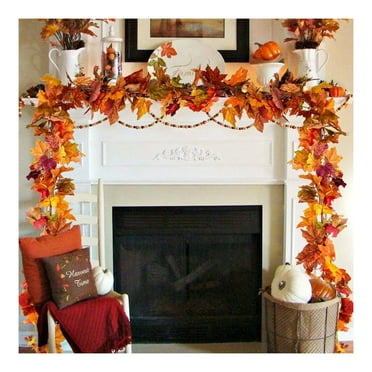 Fall Decor 6.56Ft Fall Leaf Garland Artificial Maple Leaves Encrypted ...