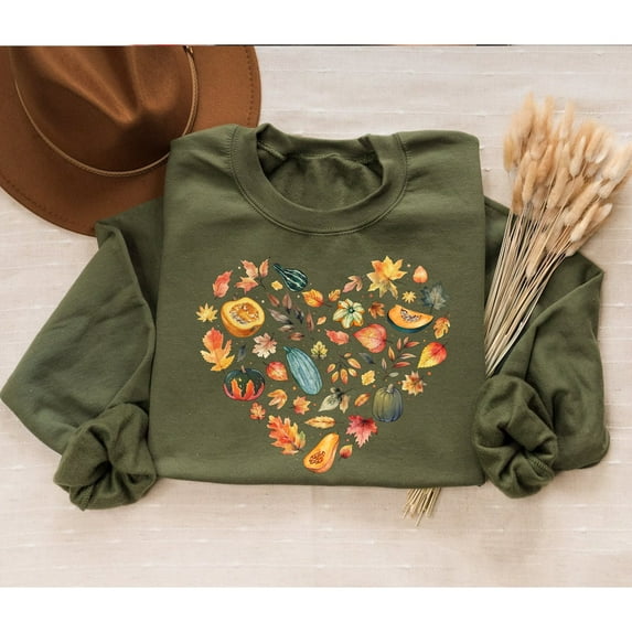 Fall Leaves Heart Shirt, Autumn Leaves Shirt, Cute Fall Shirt, Fall ...