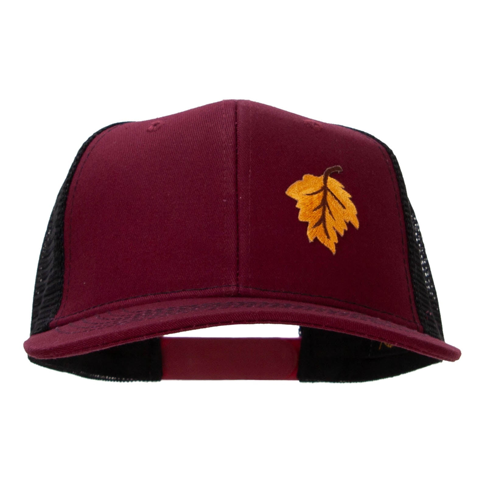 Fall Leaves Patched Premium Mesh Cap - Burgundy Black OSFM - Walmart.com