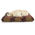 Fall Leaves Pet Bed, Leafy Floral Illustrations Stripes Repeatedly ...