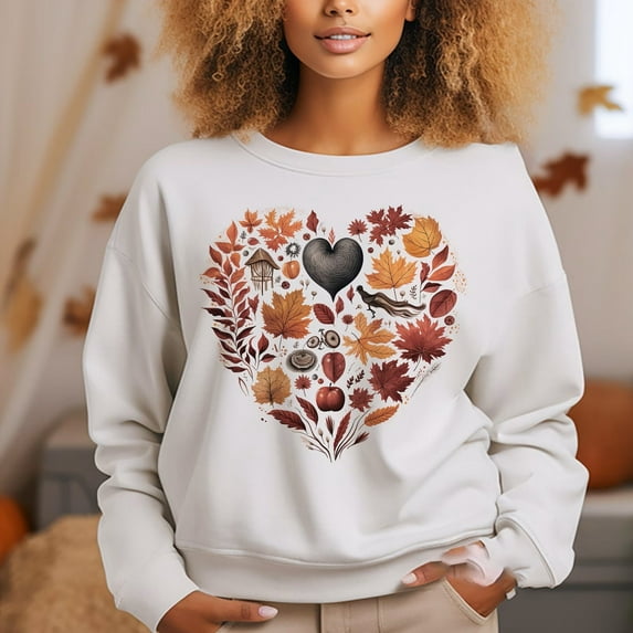 Fall Leaves Shirt, Autumn Leaves T-Shirt, Fall Heart Shirt ...