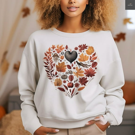Fall Leaves Shirt, Autumn Leaves T-Shirt, Fall Heart Shirt ...