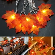Niyattn Thanksgiving String Lights, Waterproof Pumpkin & Maple Leaf ...